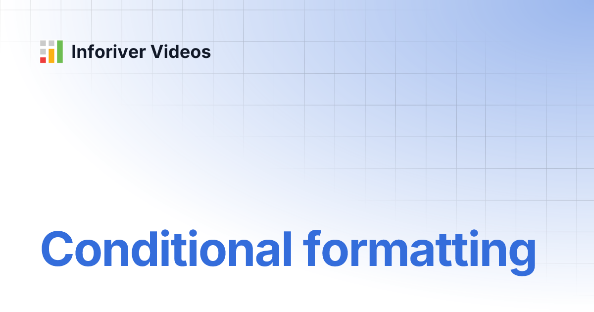 Conditional Formatting Inforiver Videos
