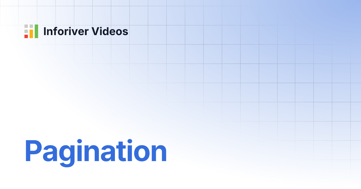 Pagination | Inforiver Videos