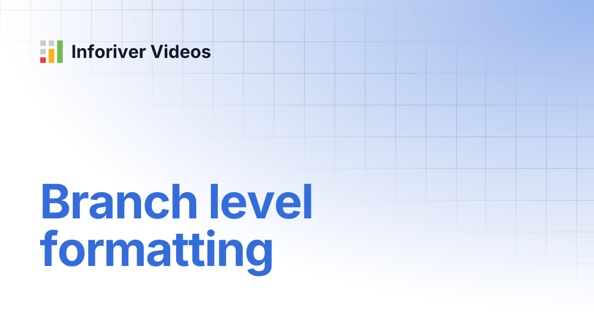 Branch level formatting | Inforiver Videos