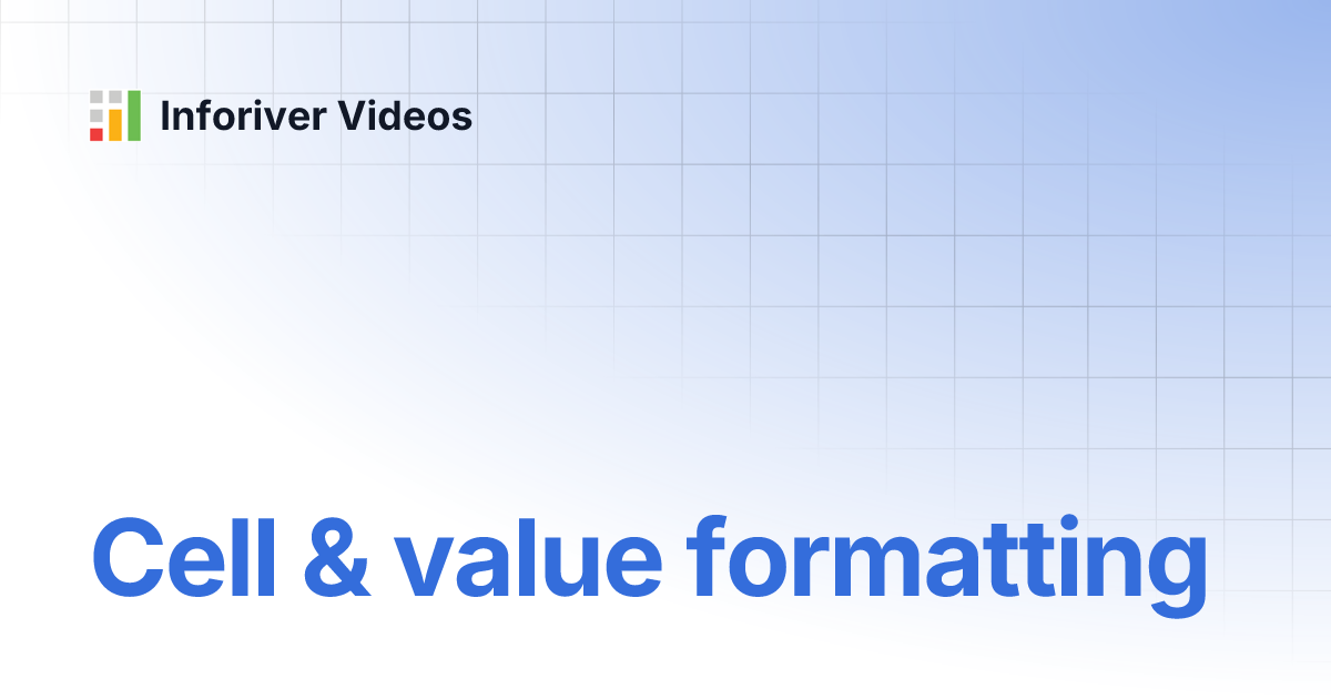 Cell & value formatting | Inforiver Videos