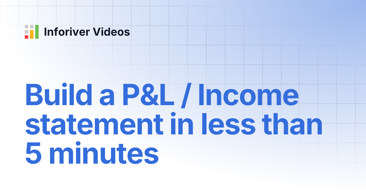 Build a P&L / Income statement in less than 5 minutes | Inforiver Videos