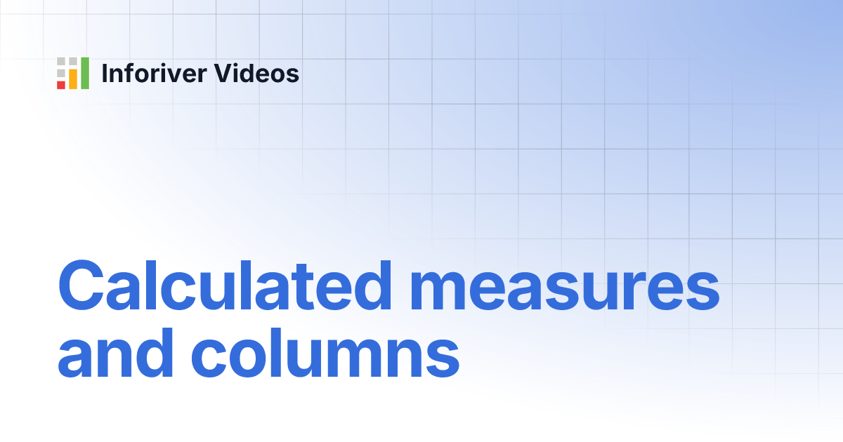 Calculated measures and columns | Inforiver Videos